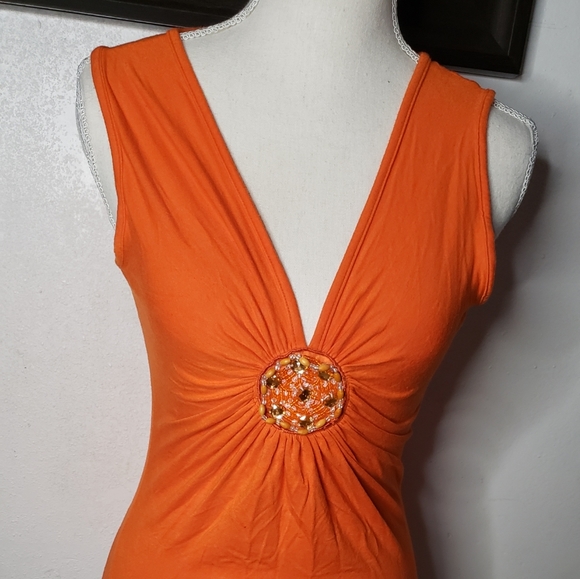 Yuka | Tops | Sexy Orange Tank | Poshmark